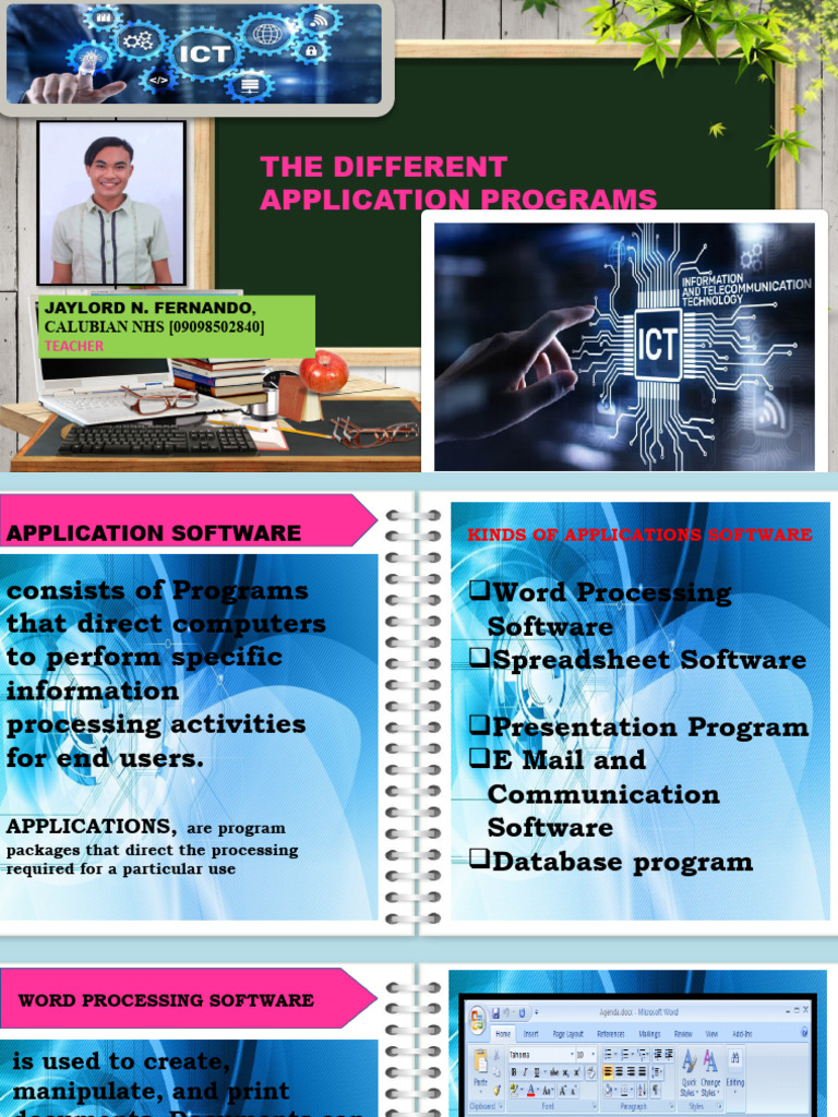 Types of Application Software | PDF | Databases | Spreadsheet