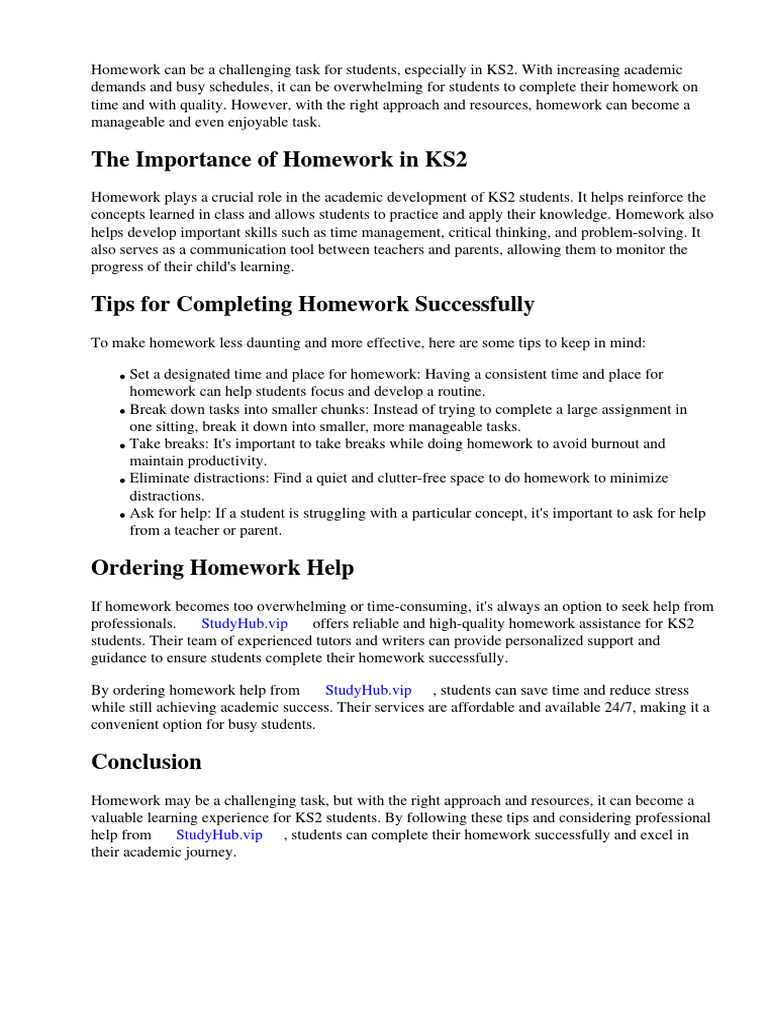 Instructions Homework Ks2 | PDF | Homework | Essays