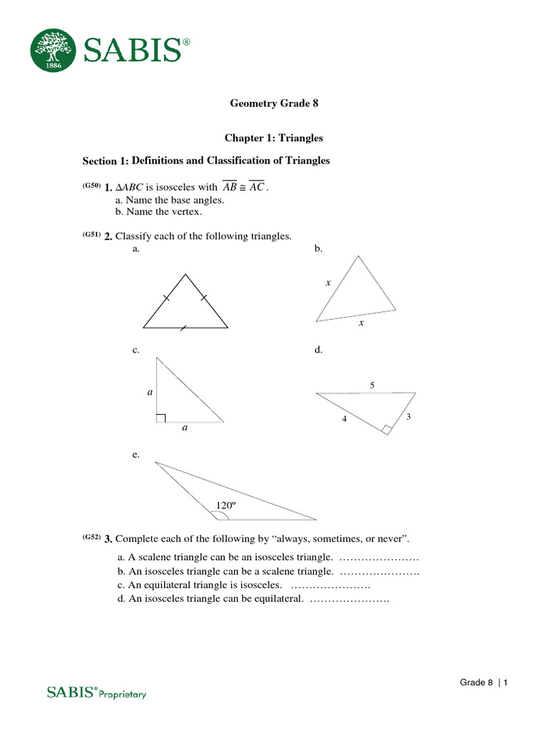 2324 Grade 8 UAE Mathematics Geometry Course Questions | PDF | Triangle ...