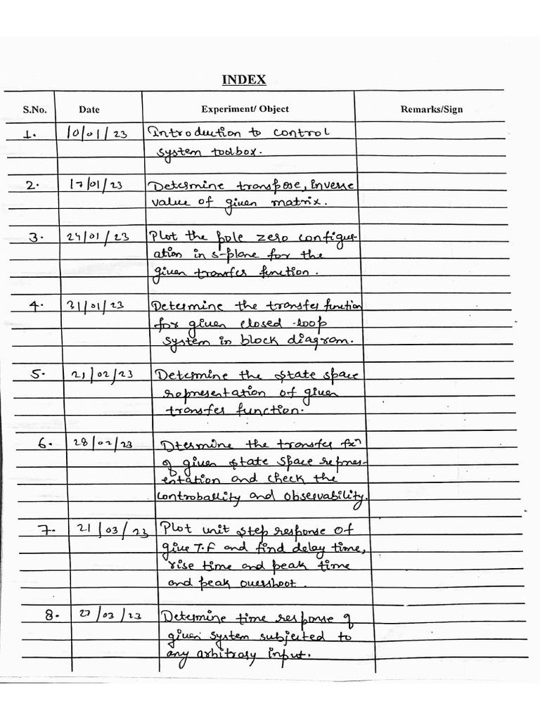 Control System LAB FILE | PDF