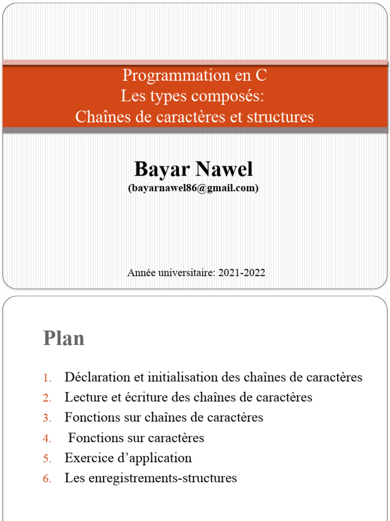 C3-Chaines de Caractere-Structure | PDF | Informatique | Programmation ...