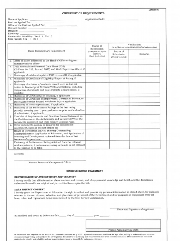 Omnibus Certification | PDF