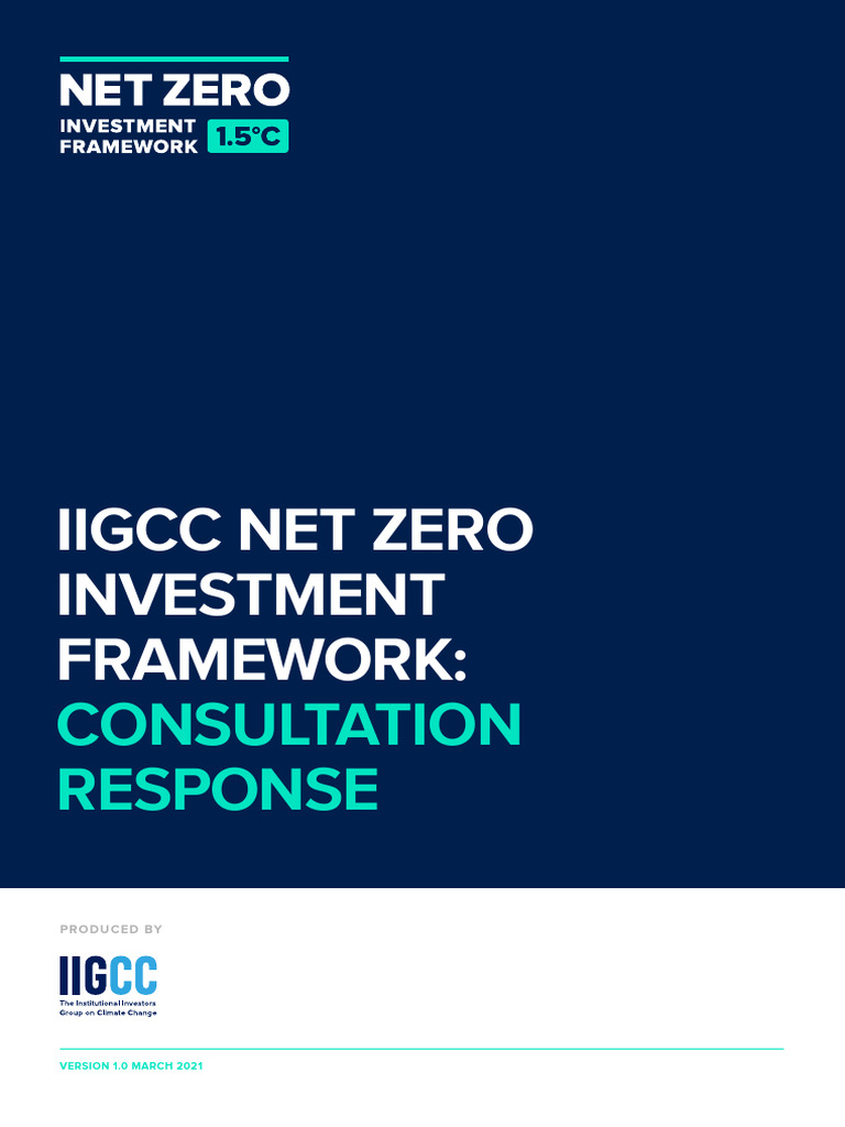 Net Zero Investment Framework Consultation Response - March 2021 | PDF ...