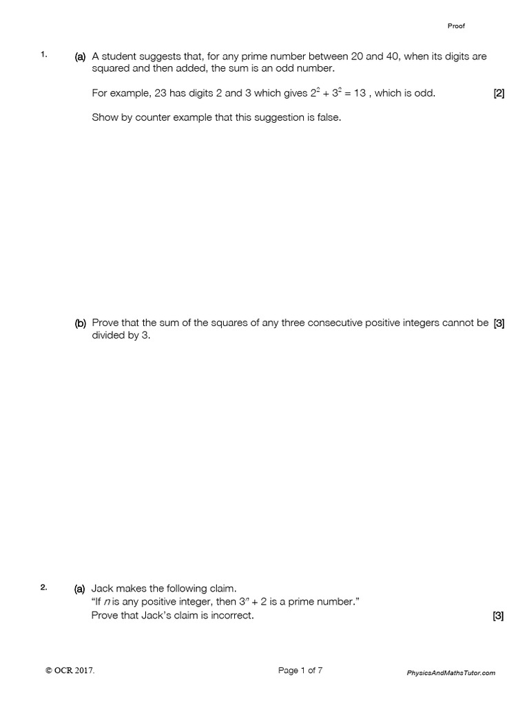 Proof | PDF | Numbers | Prime Number
