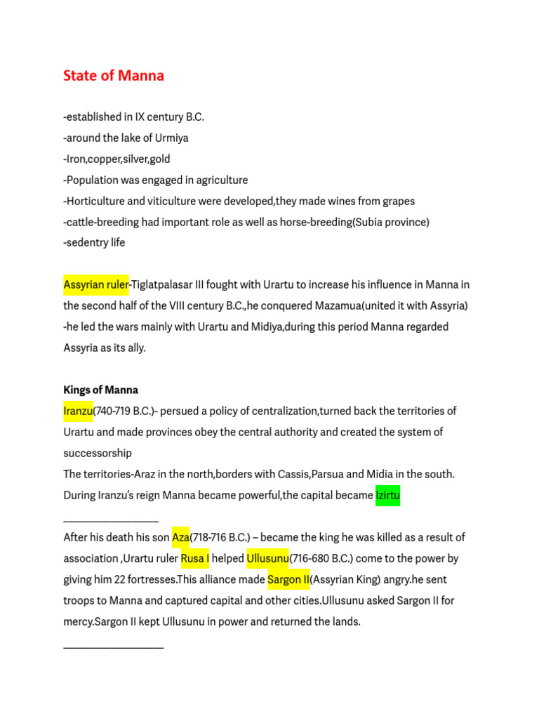 State of Manna | PDF | Achaemenid Empire | 1st Millennium Bc