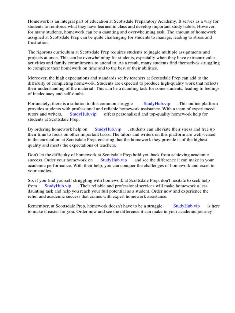 Scottsdale Prep Homework | PDF | Homework