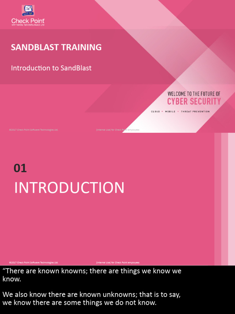 Day1-02-CCSBA-Introduction To SandBlast-v7.3-169 | PDF | Malware | Computer Network