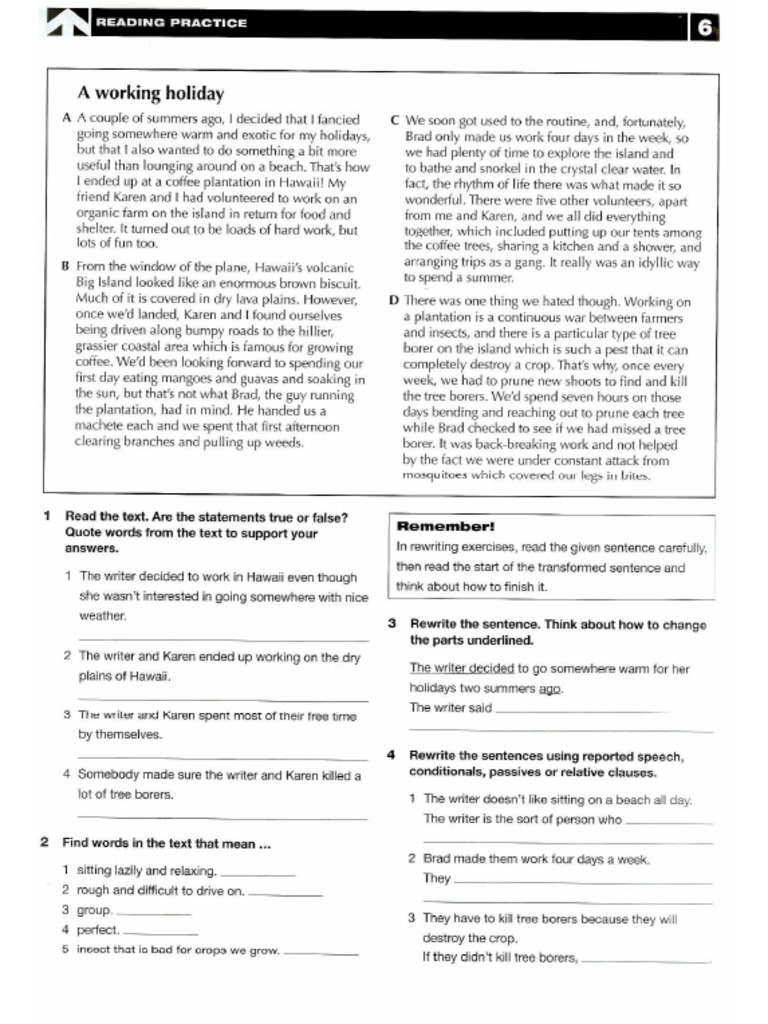 2º Bachillerato Reading 6 | PDF