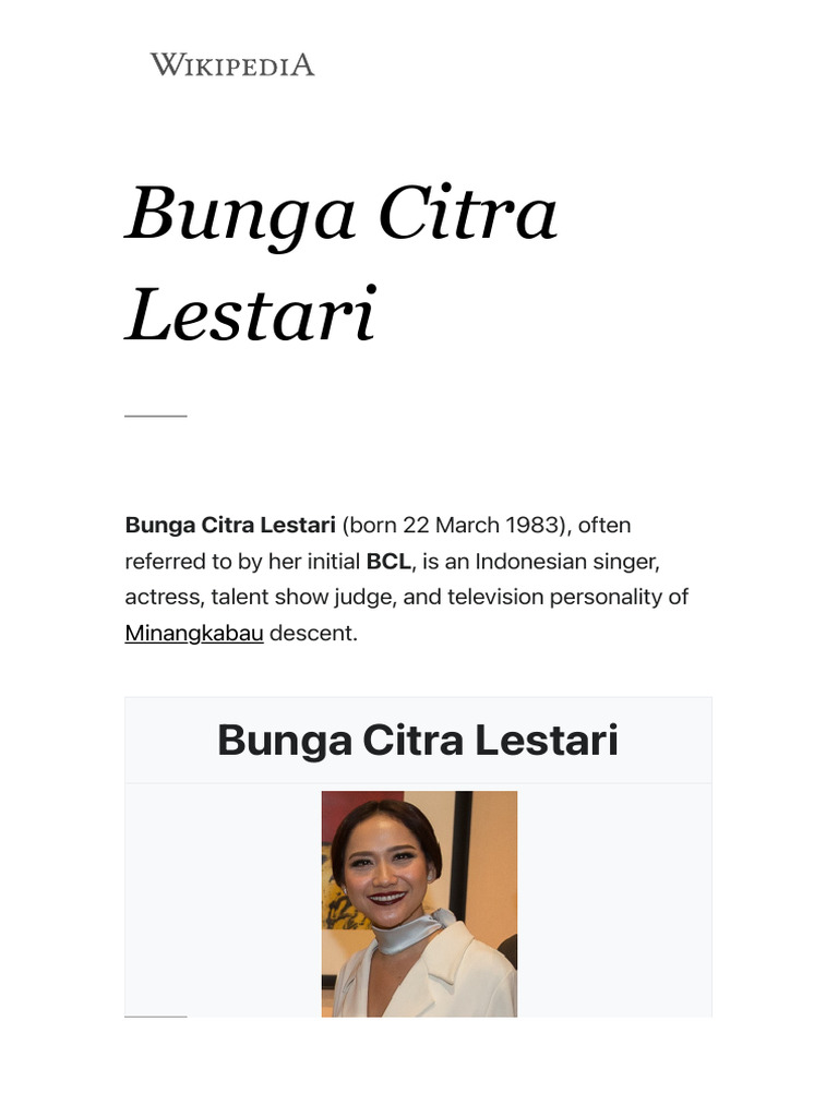 Bunga Citra Lestari - Wikipedia | PDF