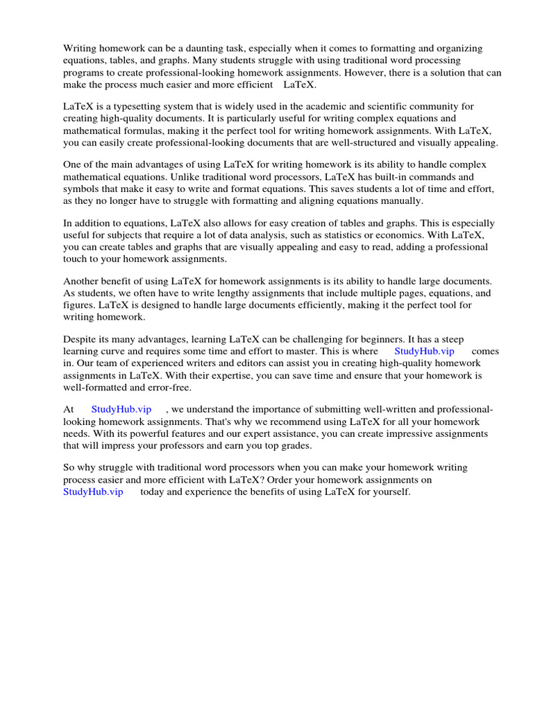 Writing Homework in Latex | PDF | Te X | Computing