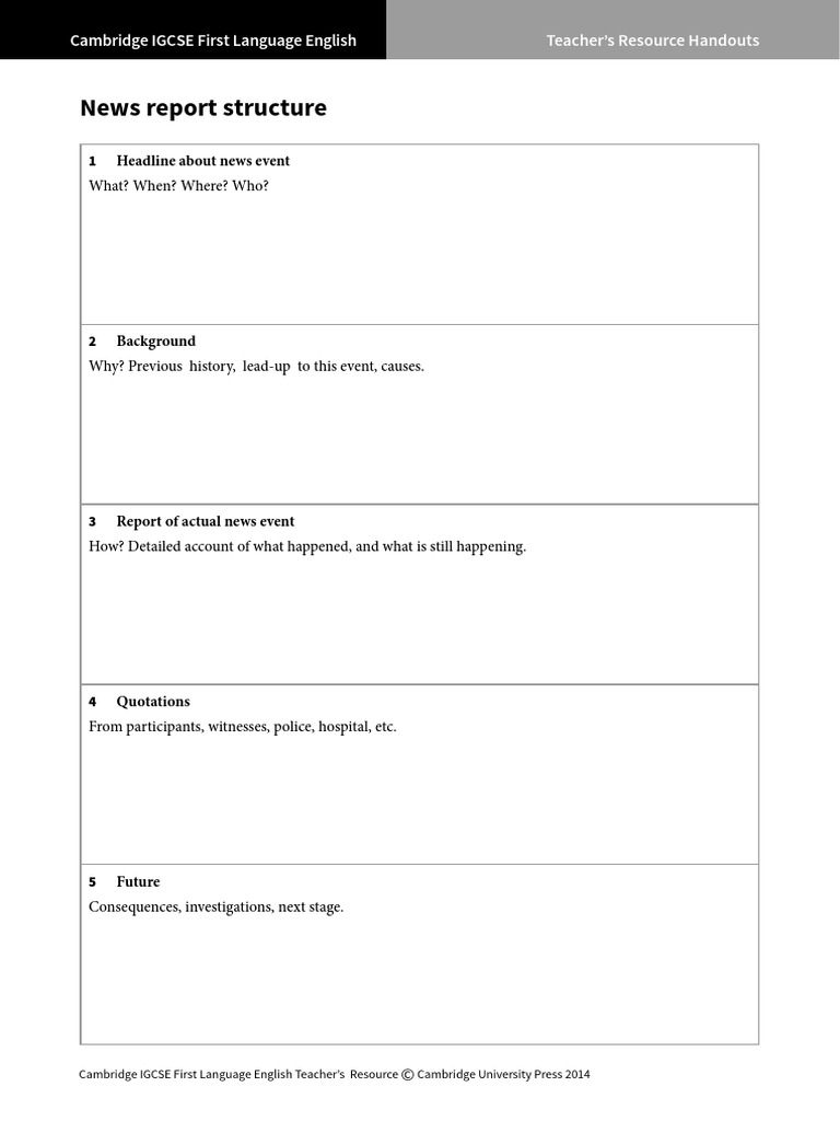 IGCSE English News Report Guide | PDF | Science & Mathematics