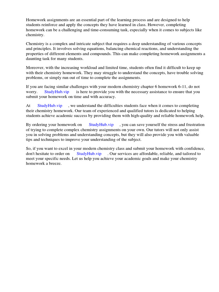 Modern Chemistry Chapter 6 Homework 6-11 | PDF | Chemical Bond | Chemistry