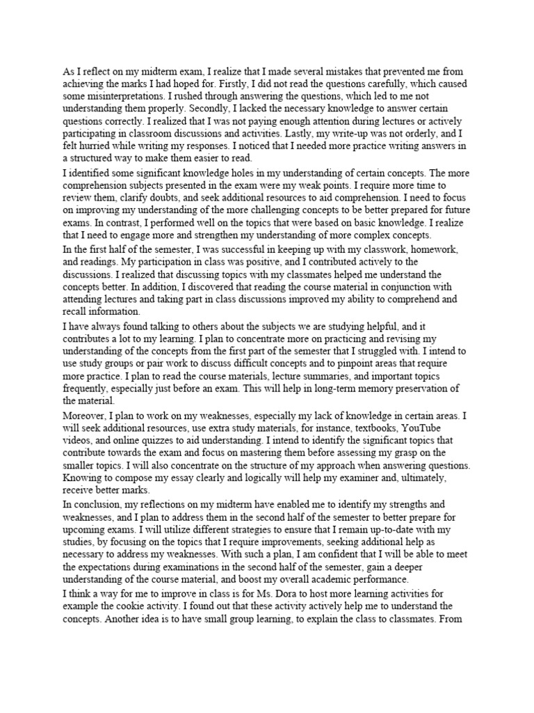 Econ Reflection | PDF | Reading Comprehension | Knowledge