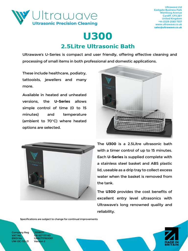 U300 Product Specification | PDF