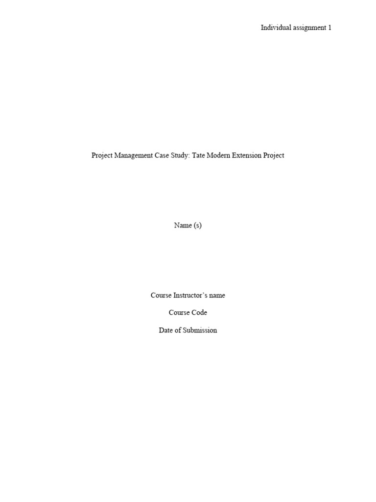 Project Management Case Study__ Tate Modern Extension Project | PDF | Sustainability | Climate ...