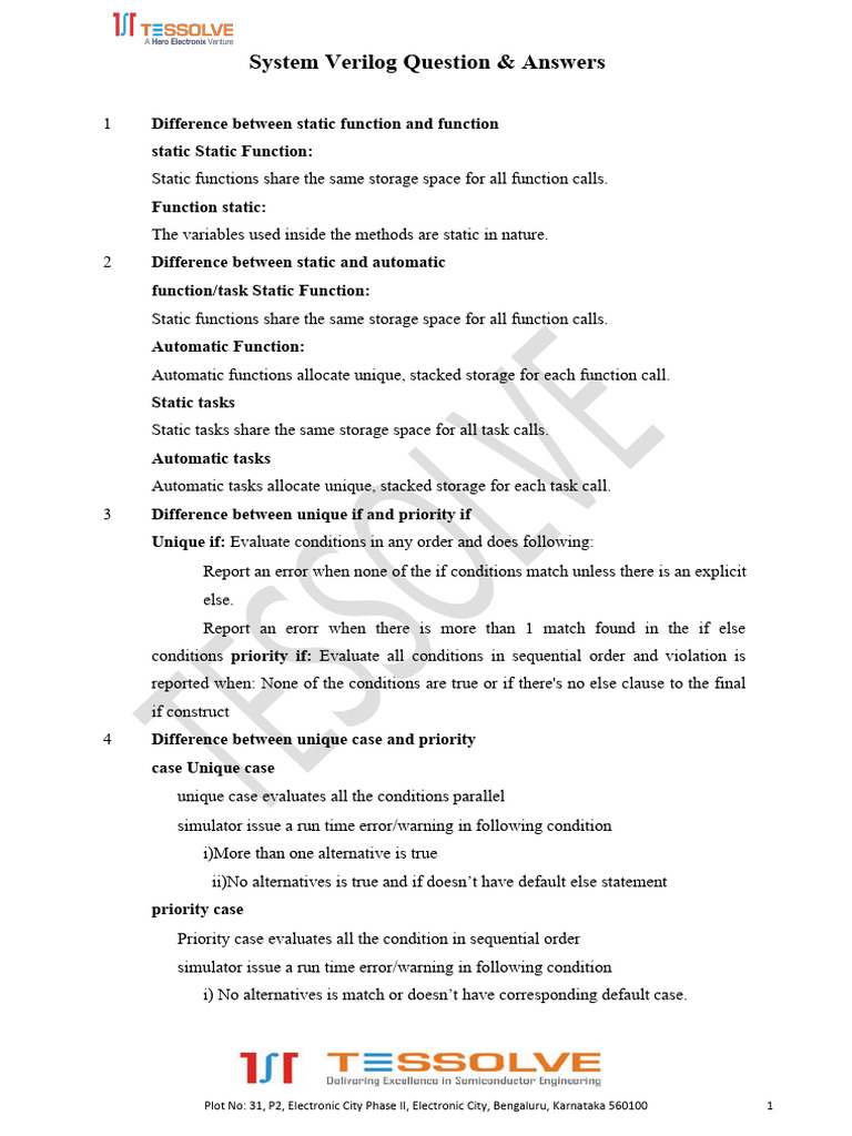 System Verilog Interview Qa Pdf Inheritance Object Oriented Programming Class 