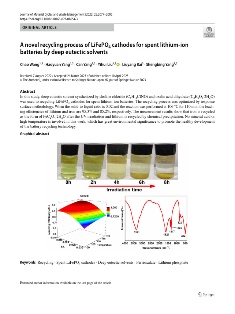 2023 - A simple green method for in-situ selective extraction of Li ...
