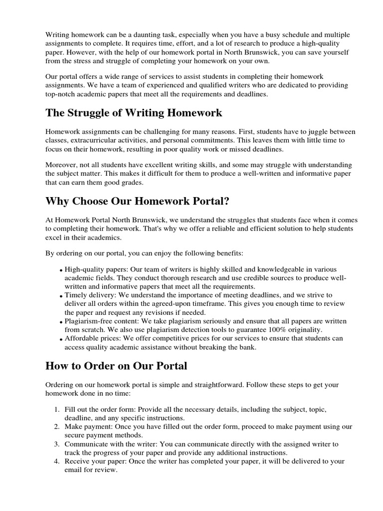 Homework Portal North Brunswick | PDF | Homework | Libraries
