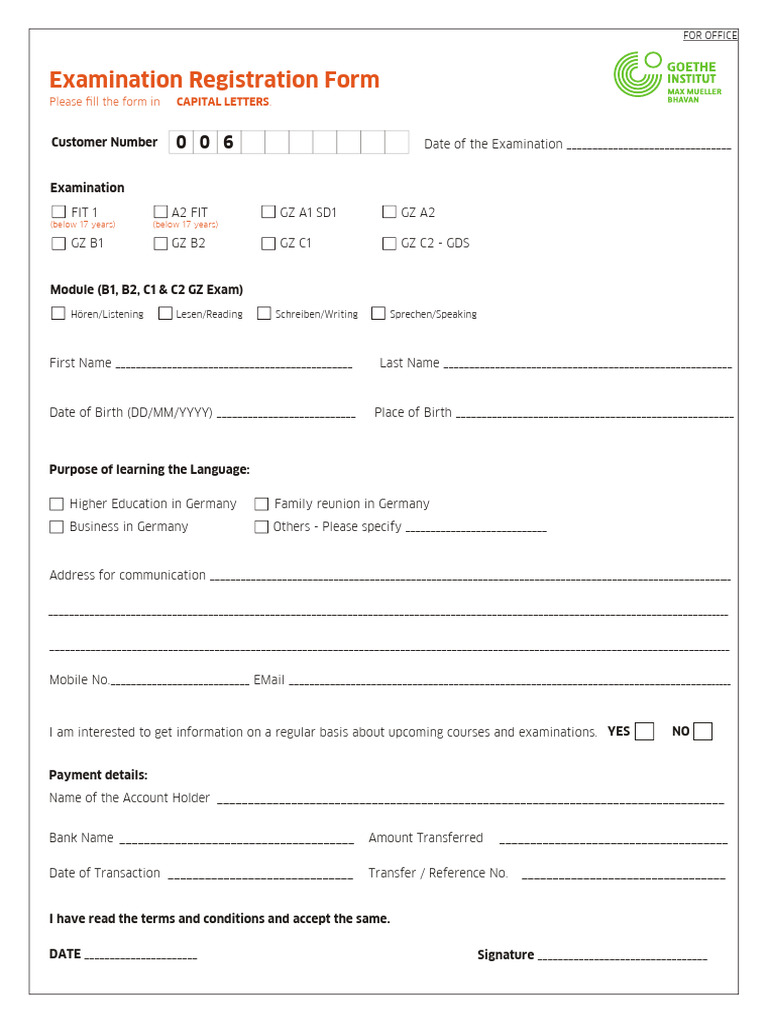 Examination Appication Form 2024 | PDF | Identity Document