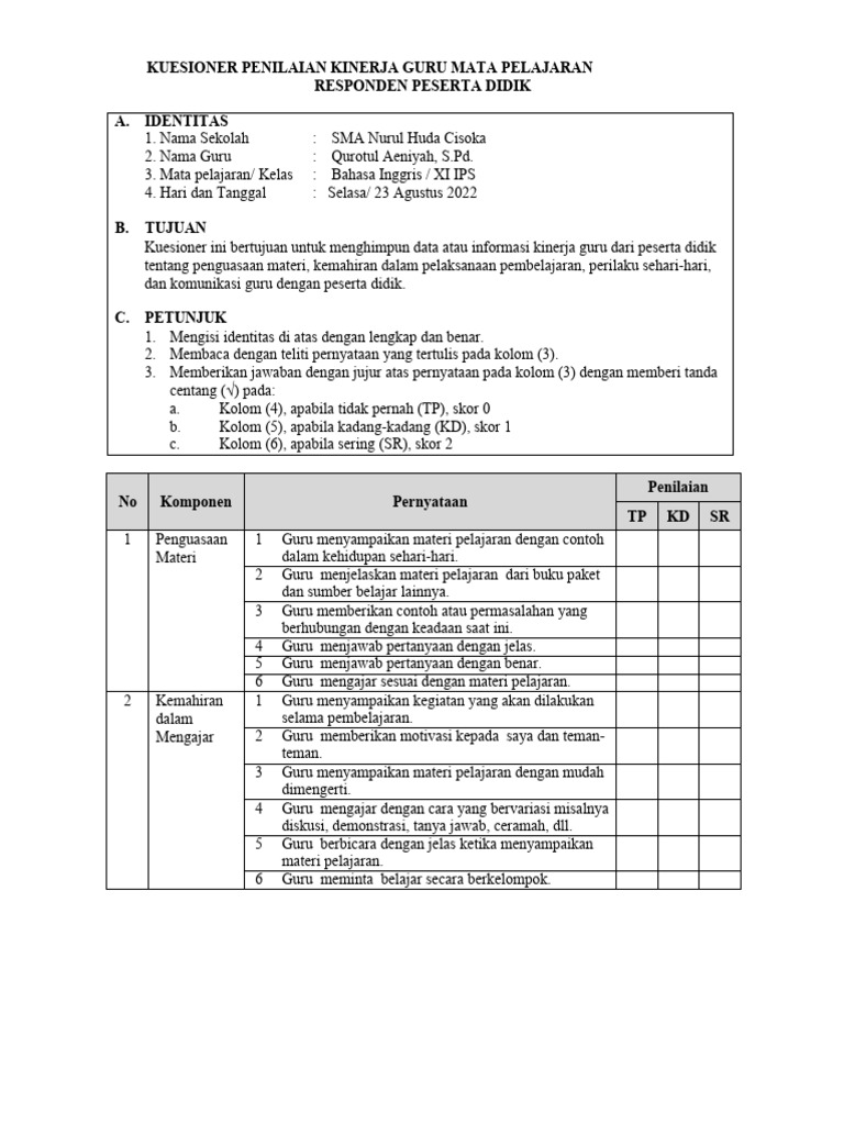 Timbal Balik Siswa | PDF