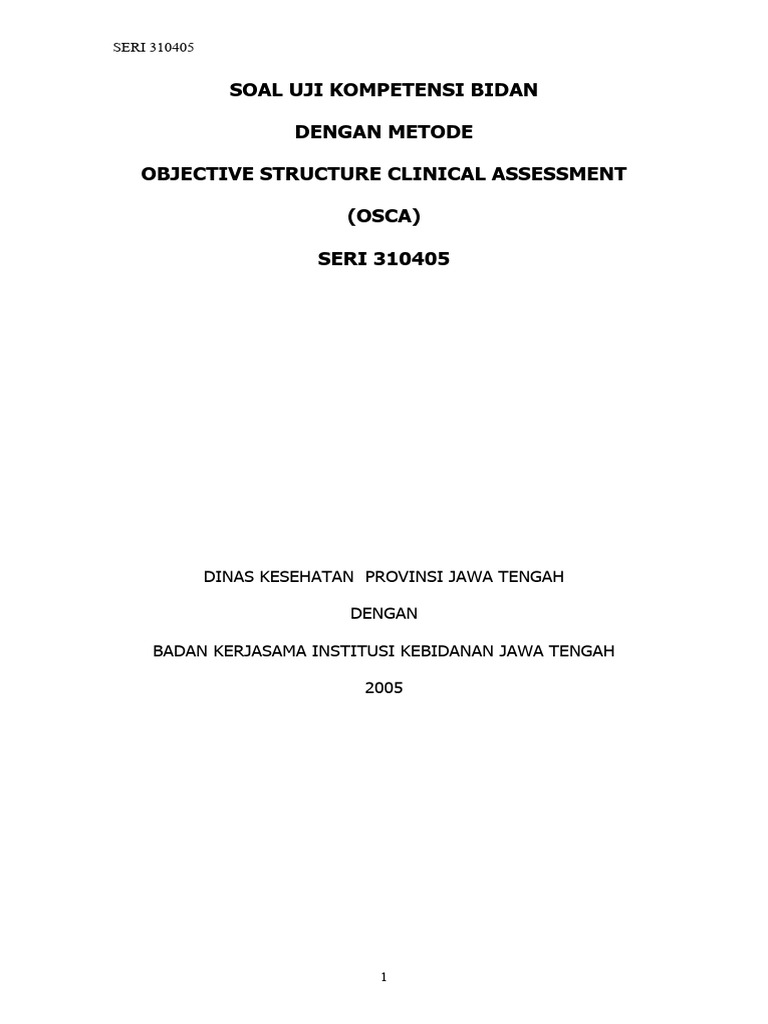 Uji Kompetensi Bidan OSCA 2005 | PDF