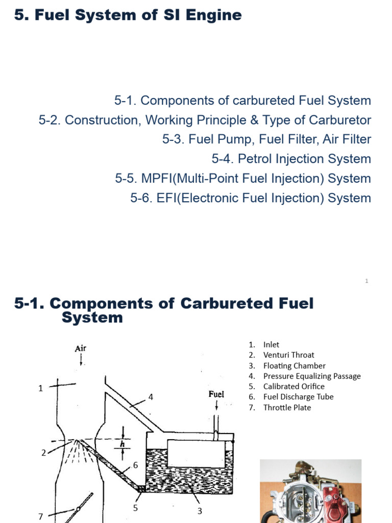 Fuel System of SI Engine | PDF | Fuel Injection | Carburetor