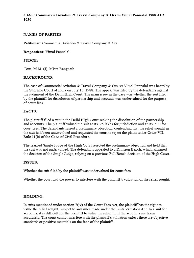 Supreme Court Ruling on Suit Valuation | PDF | Lawsuit | Valuation ...