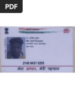 Editable Adhar Card Templets | PDF