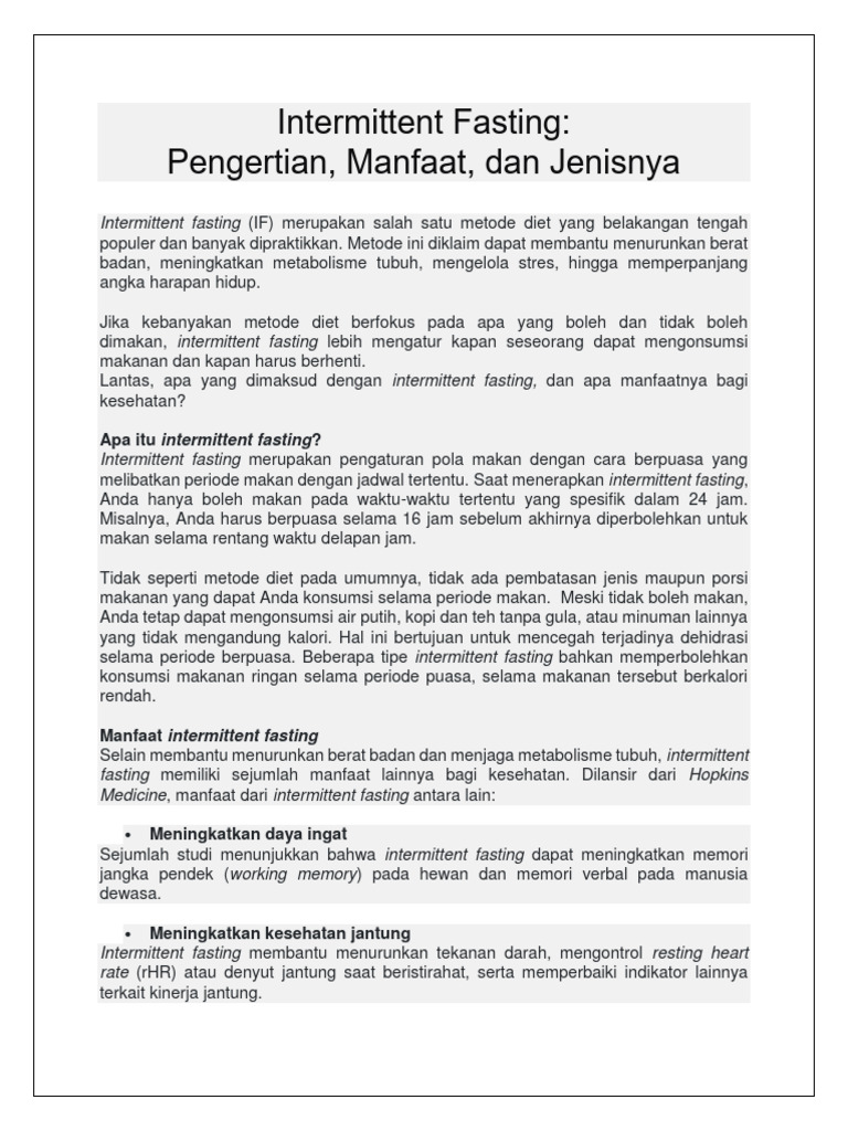 Intermittent Fasting | PDF