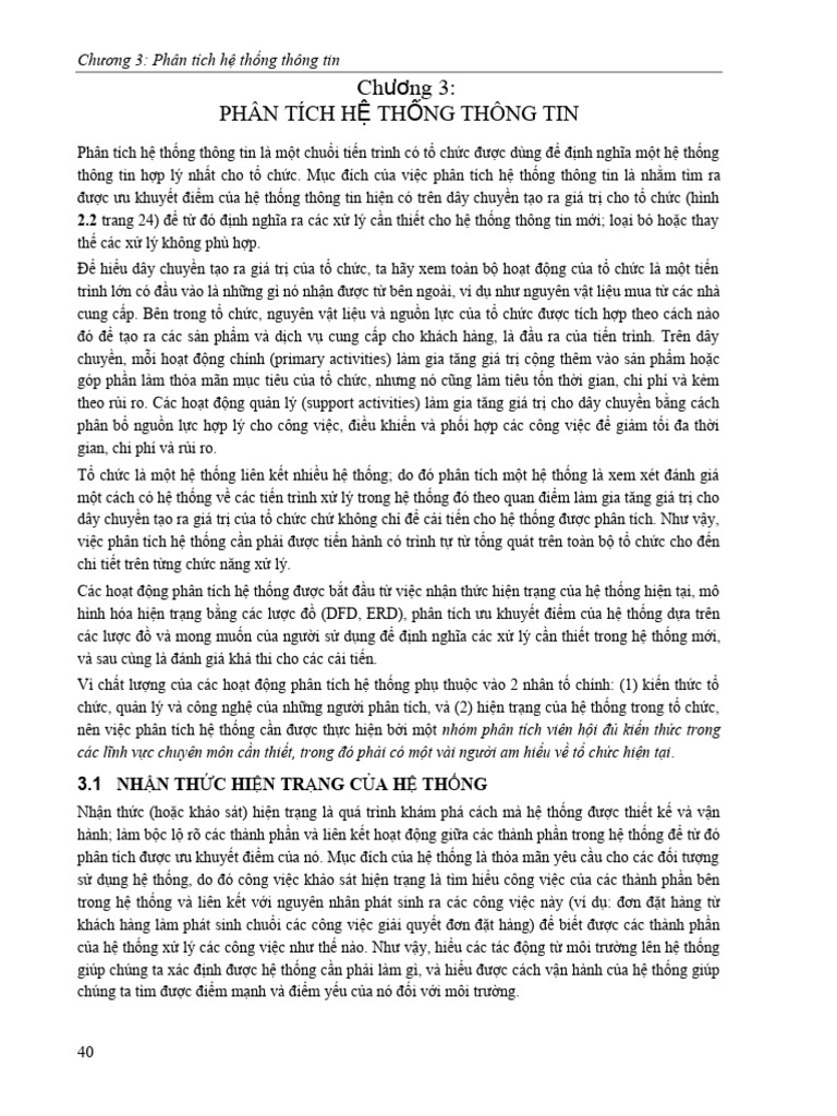 Chương 3 Khảo sát, phân tích thiết kế HTTT | PDF