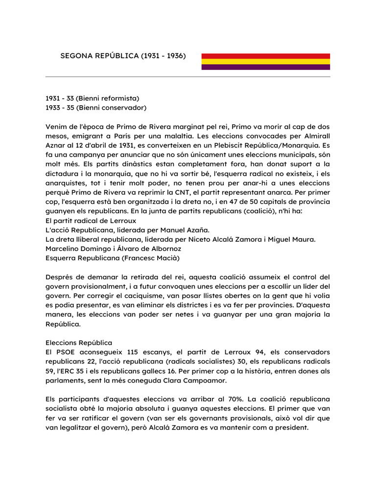 Segona República | PDF