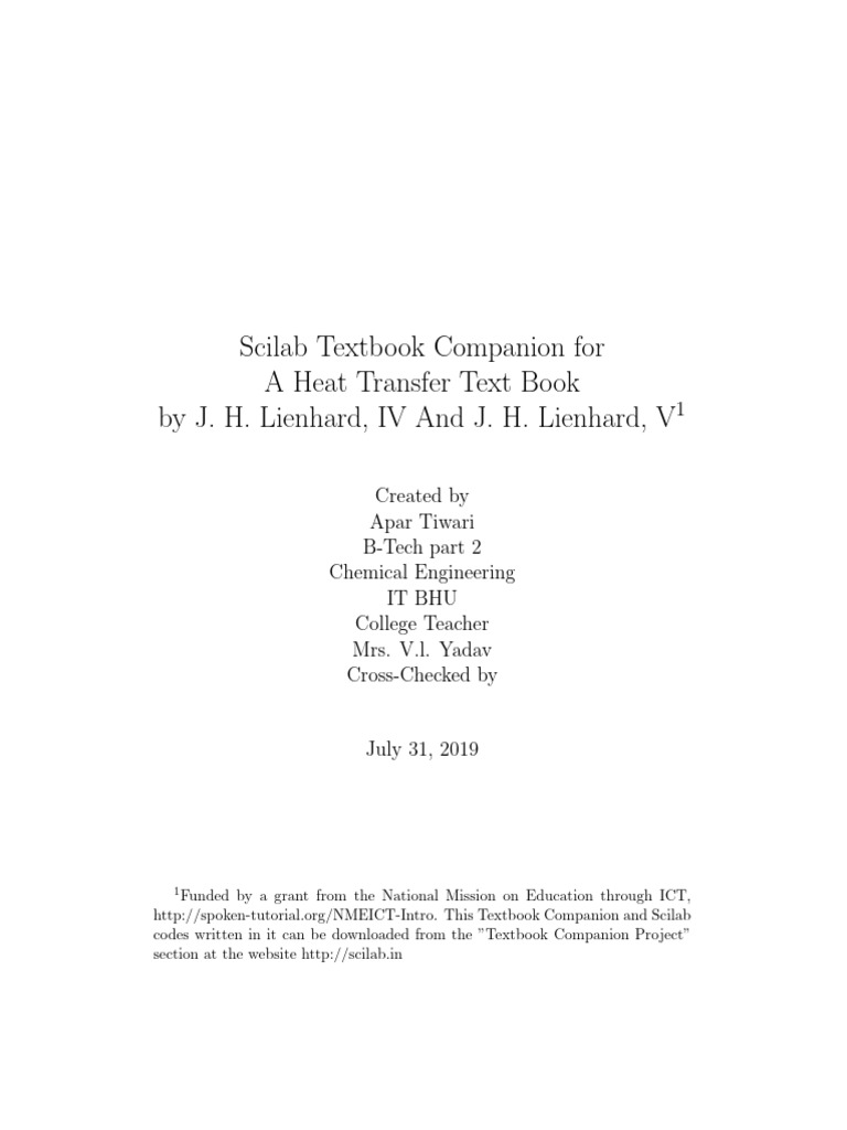 A Heat Transfer Text Book - J. H. Lienhard, IV and J. H. Lienhard, V ...