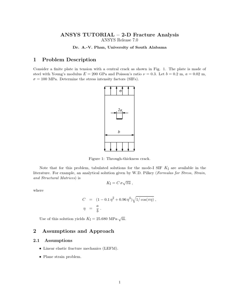 Ansys Lefm01 | PDF | Fracture Mechanics | Young's Modulus