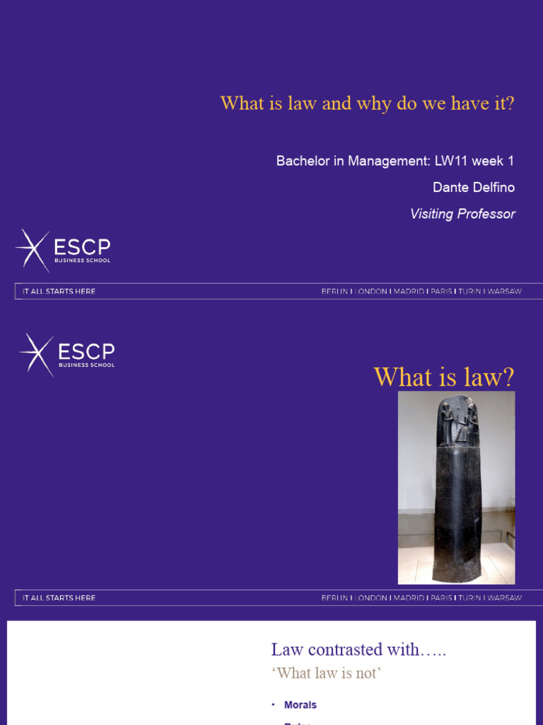 BIM 2022-23 Week 1 Slides | PDF | Common Law | Rule Of Law