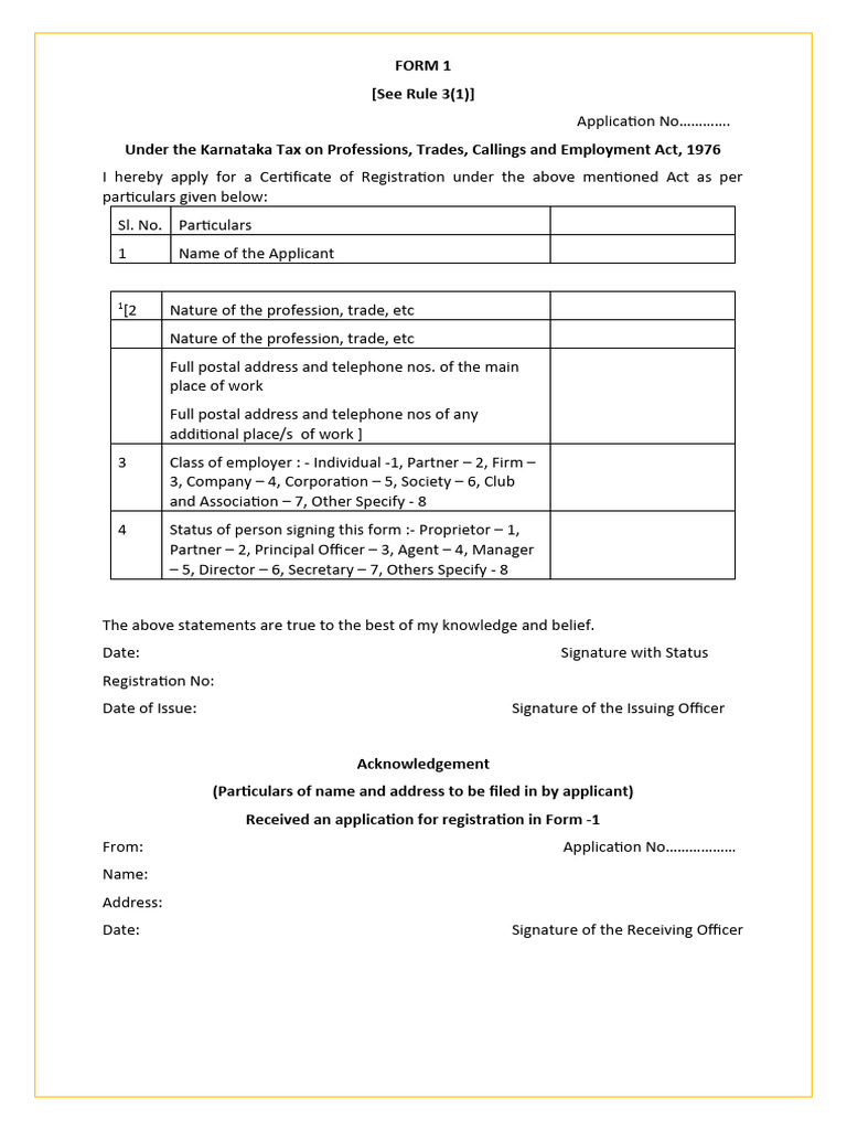 Form 1 Certificate of Registration | PDF