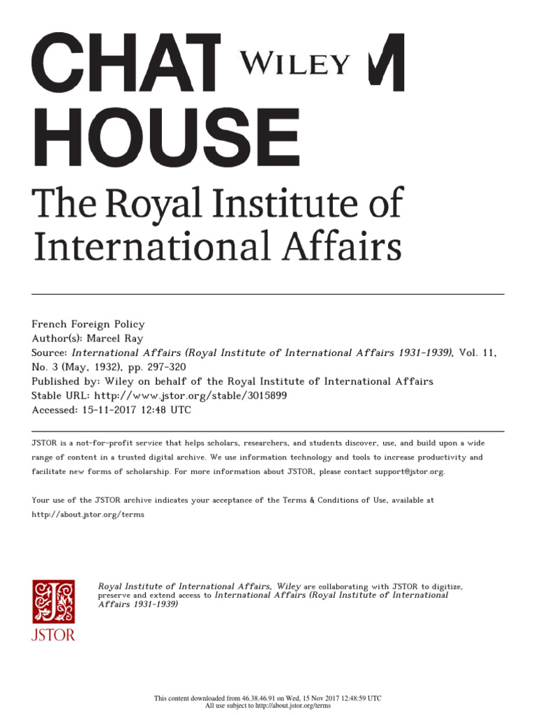 Overview of French Foreign Policy | PDF | World War I Reparations | Treaty