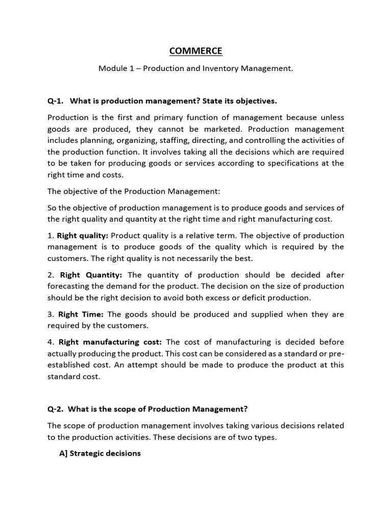 Commerce Module 1-4 | PDF | Six Sigma | Inventory
