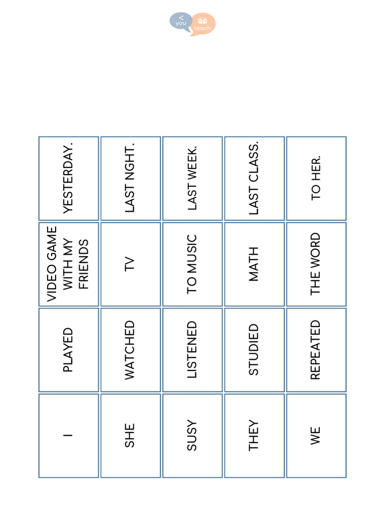 SIMPLE PAST - GAME | PDF
