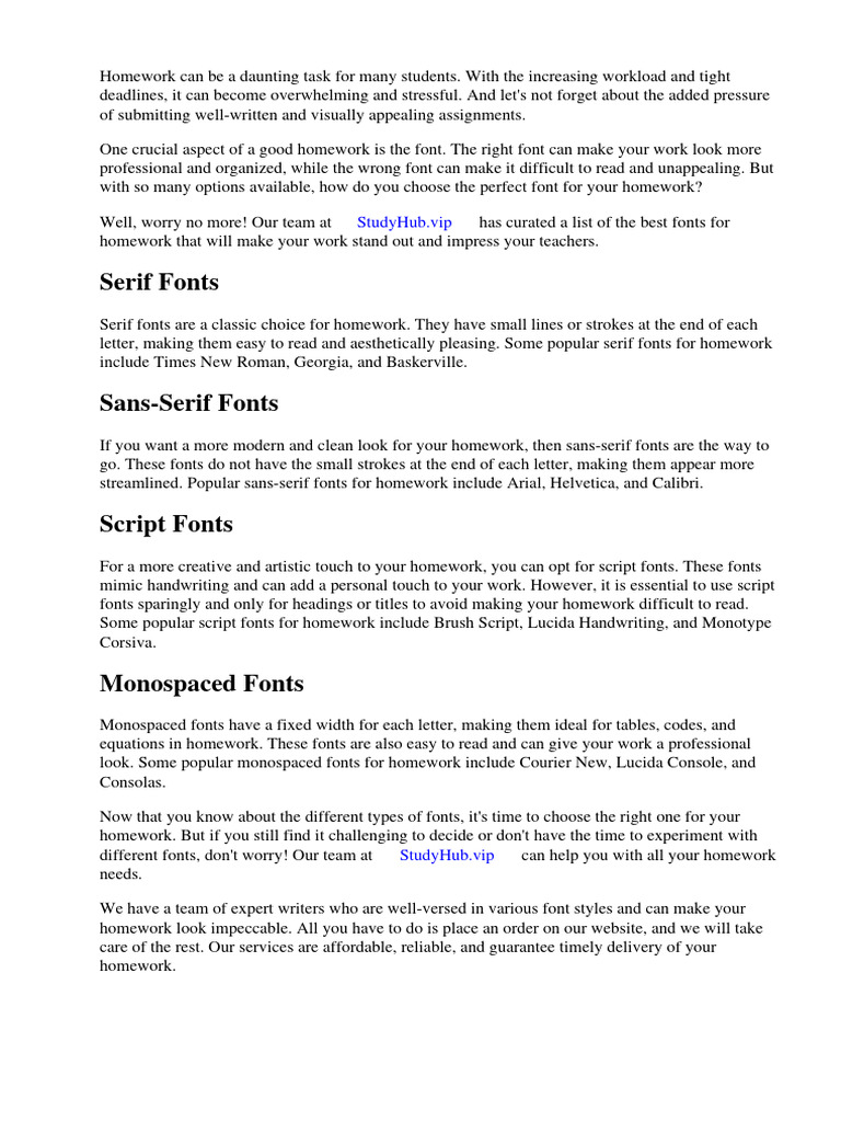 Good Fonts for Homework | PDF | Typefaces | Sans Serif
