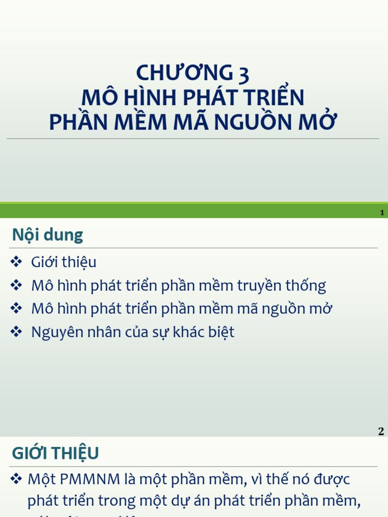 Chuong 3 - Mo Hinh Phat Trien Phan Mem Nguon Mo | PDF