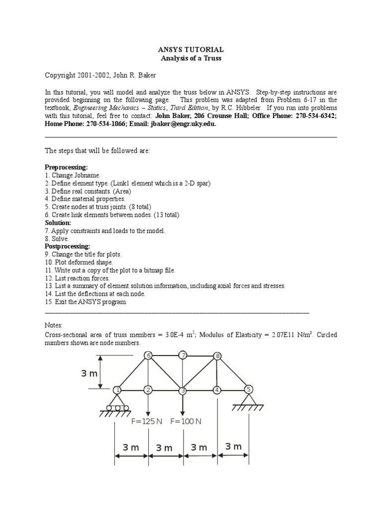 Ansys Statics2 v61 | PDF | Menu (Computing) | Elasticity (Physics)