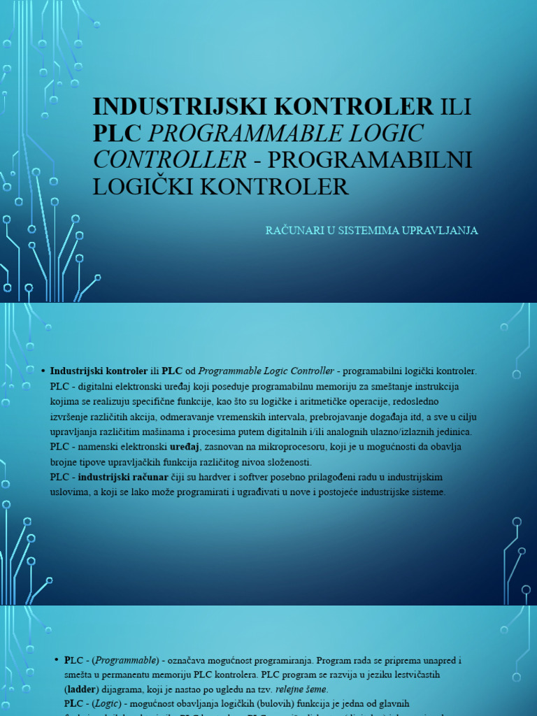 Industrijski Kontroler Ili PLC Programmable Logic Controller | PDF