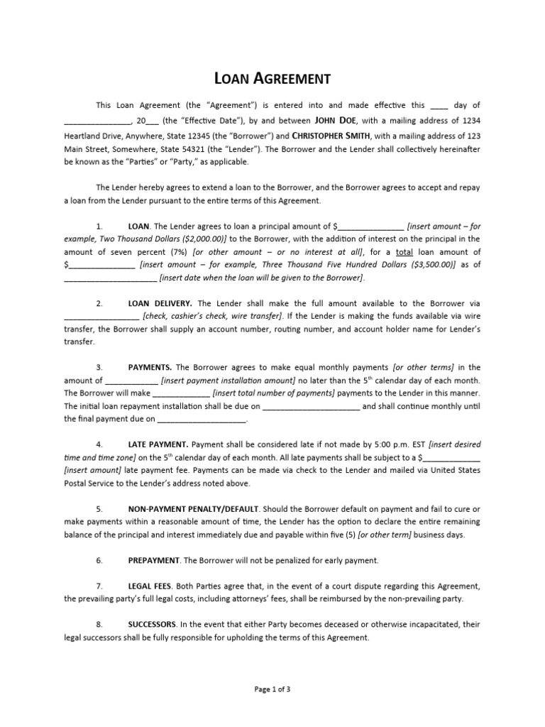 Loan-Agreement-Template-ApproveMe | PDF | Loans | Interest