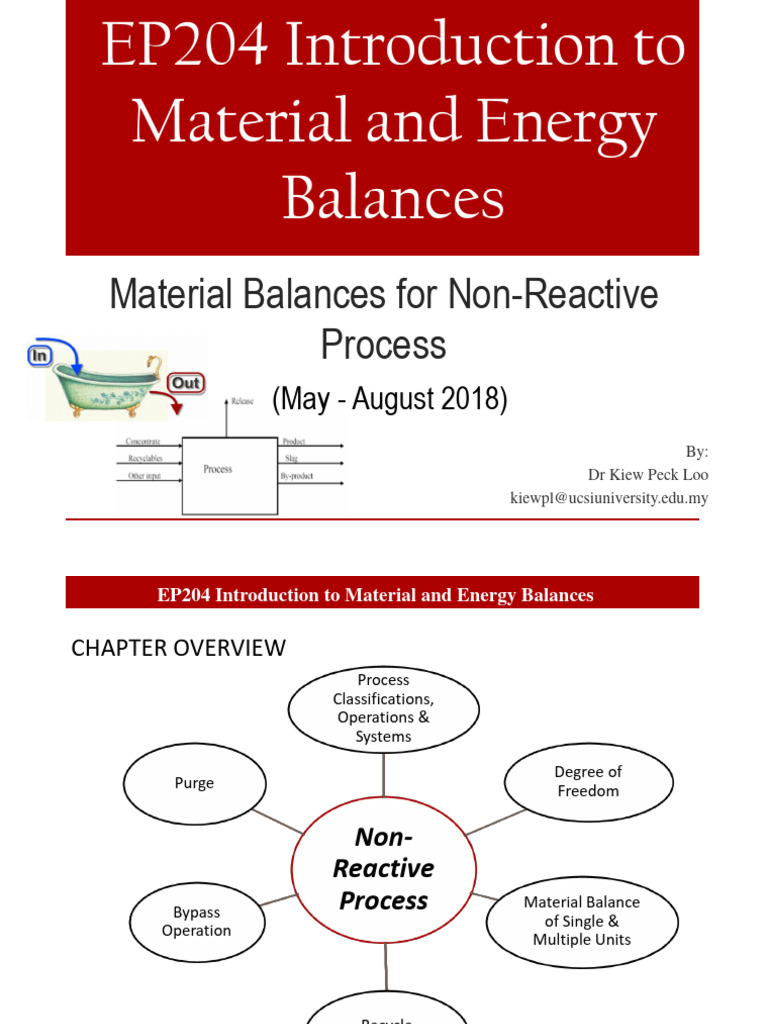 Chapter 3 Material Balances For Non Reactive Processes 28student 29 PDF ...
