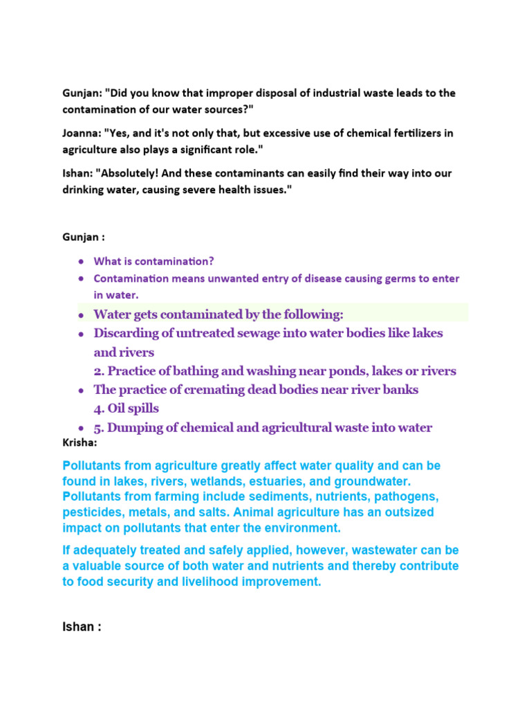 Bio ppt script | PDF | Water Pollution | Hepatitis
