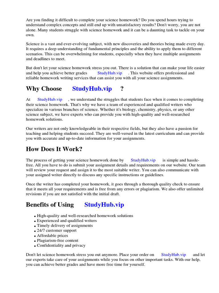 Science Homework by Kenn Nesbitt | PDF | Science | Homework