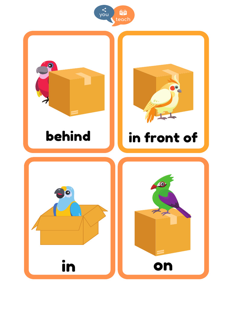 Prepositions of Place - CARDS | PDF
