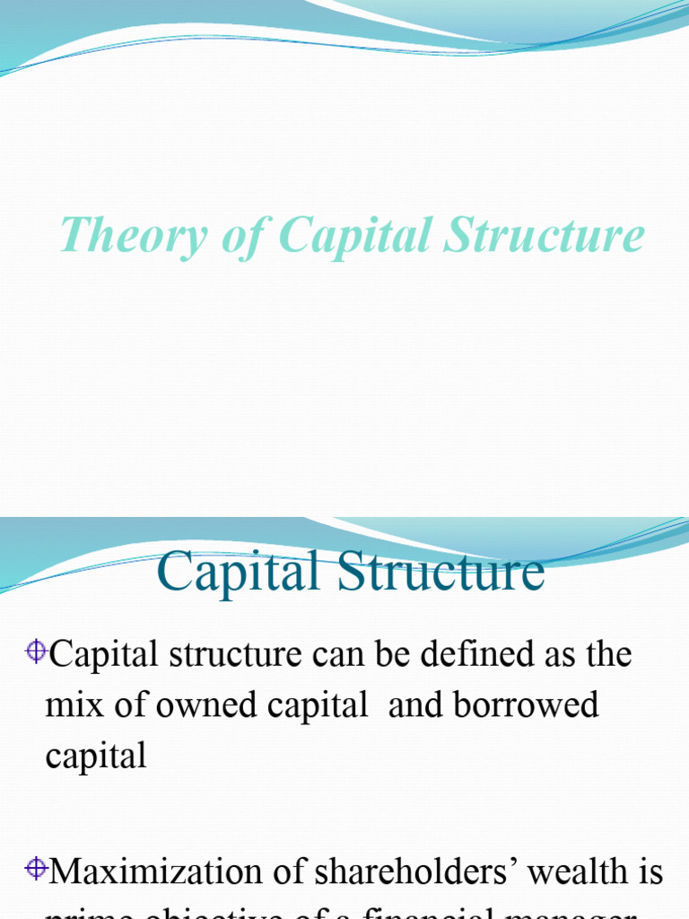 Theory of Capital Structure FM | PDF | Capital Structure | Financial ...