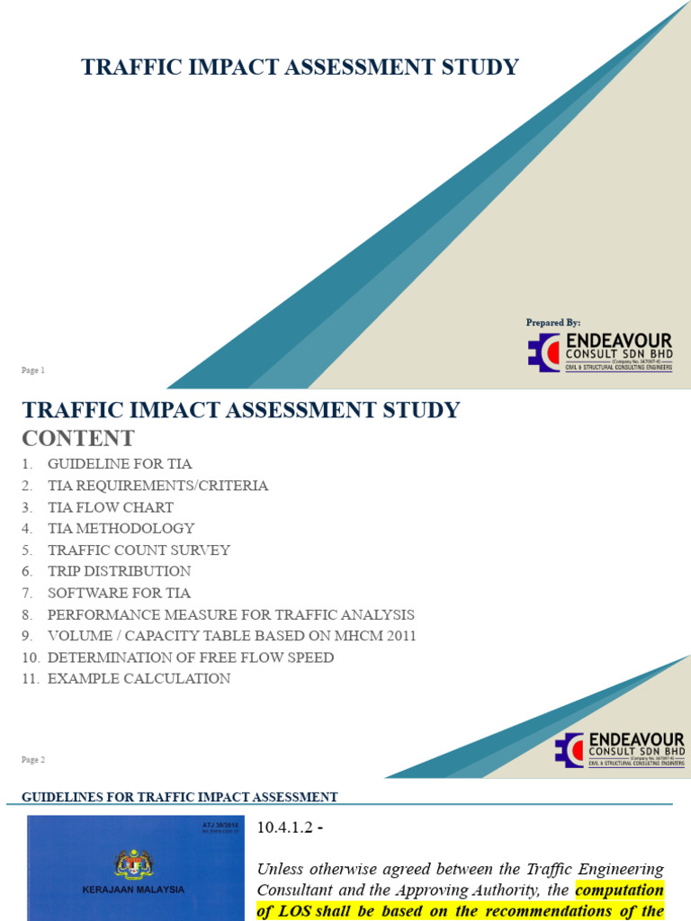 Traffic Impact Assessment | PDF | Traffic | Road Infrastructure