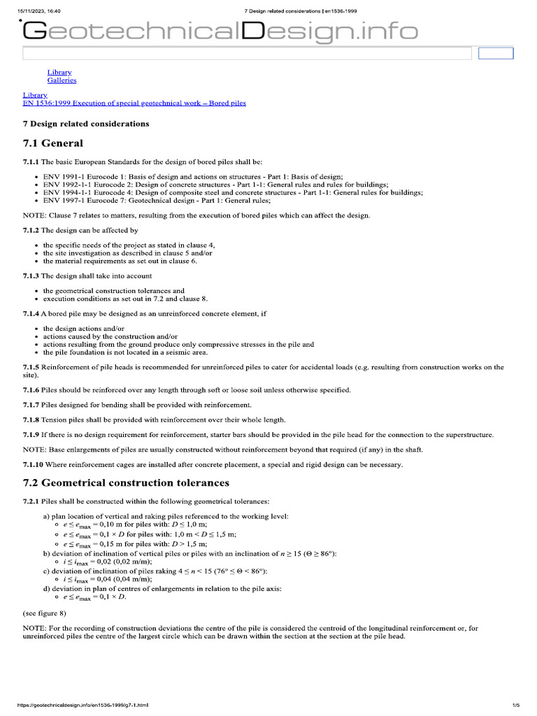 EC7 Design Related Considerations | PDF